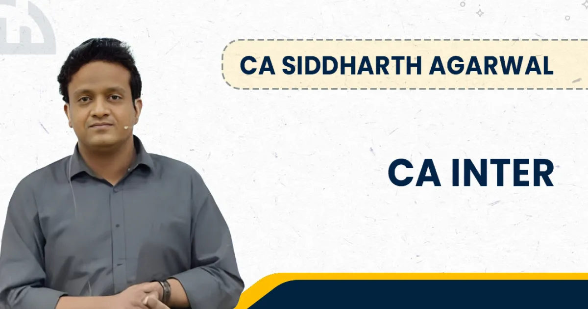 CA Siddharth Agarwal Law CA Inter Online Live Classes.