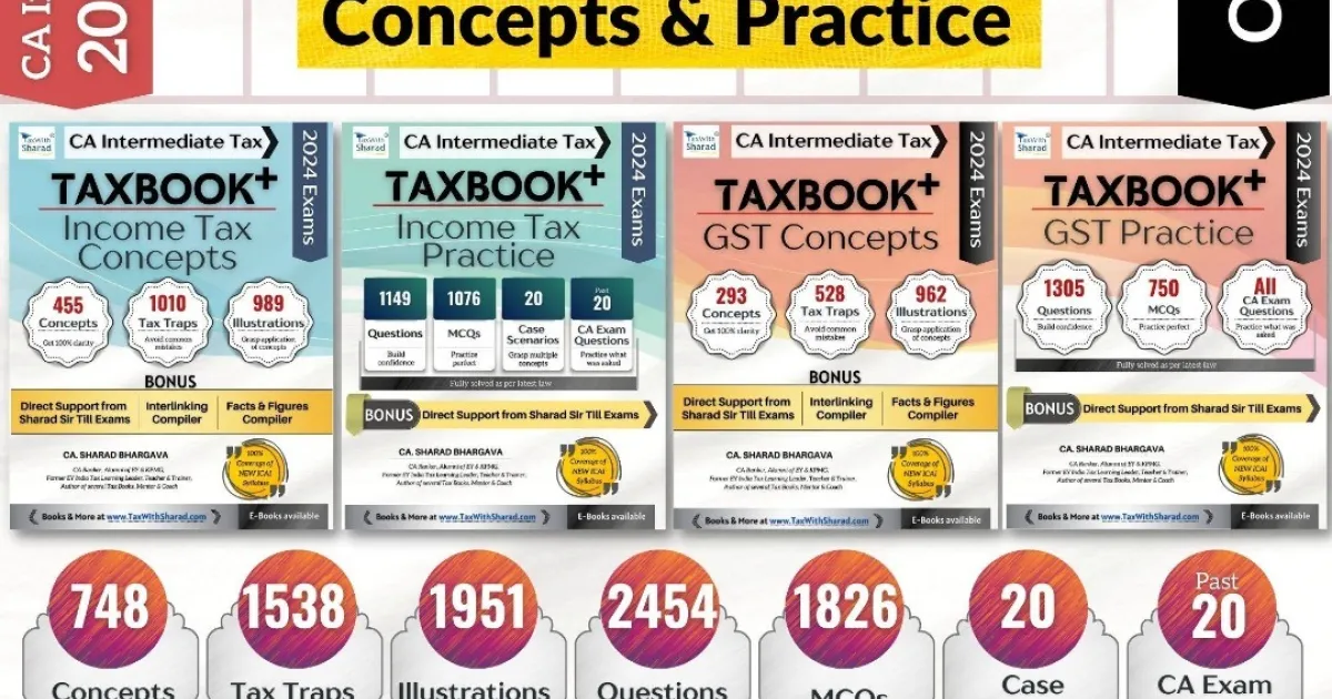 CA inter Tax Book + income tax and GST concepts and practice By CA ...