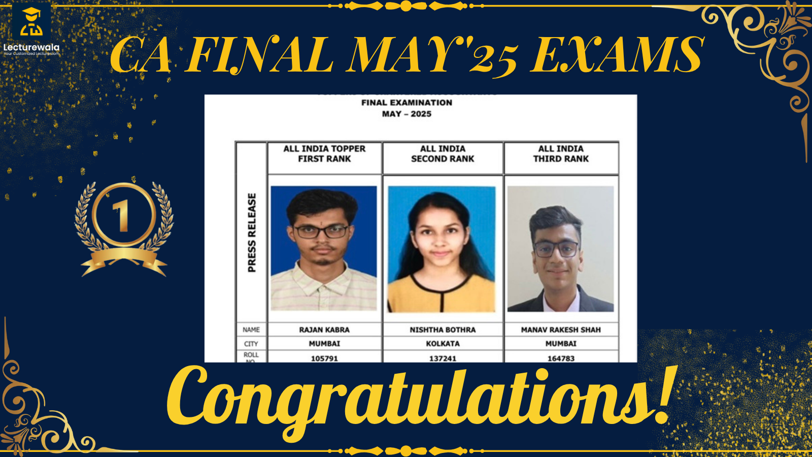 Congratulations to All CA Aspirants Who Cleared the May 2025 Exams!