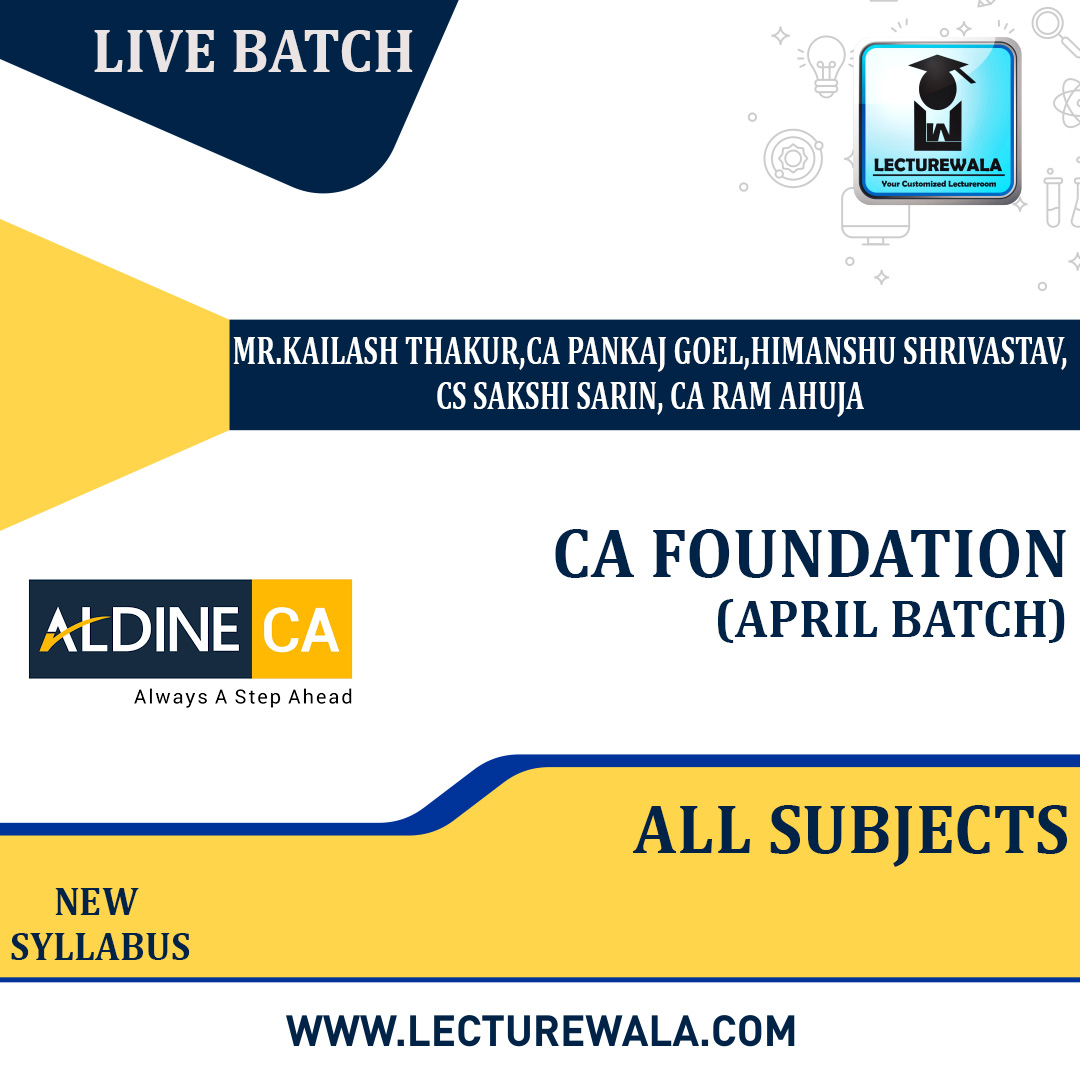 CA Foundation All Subjects Online Combo By ALDINE Classes