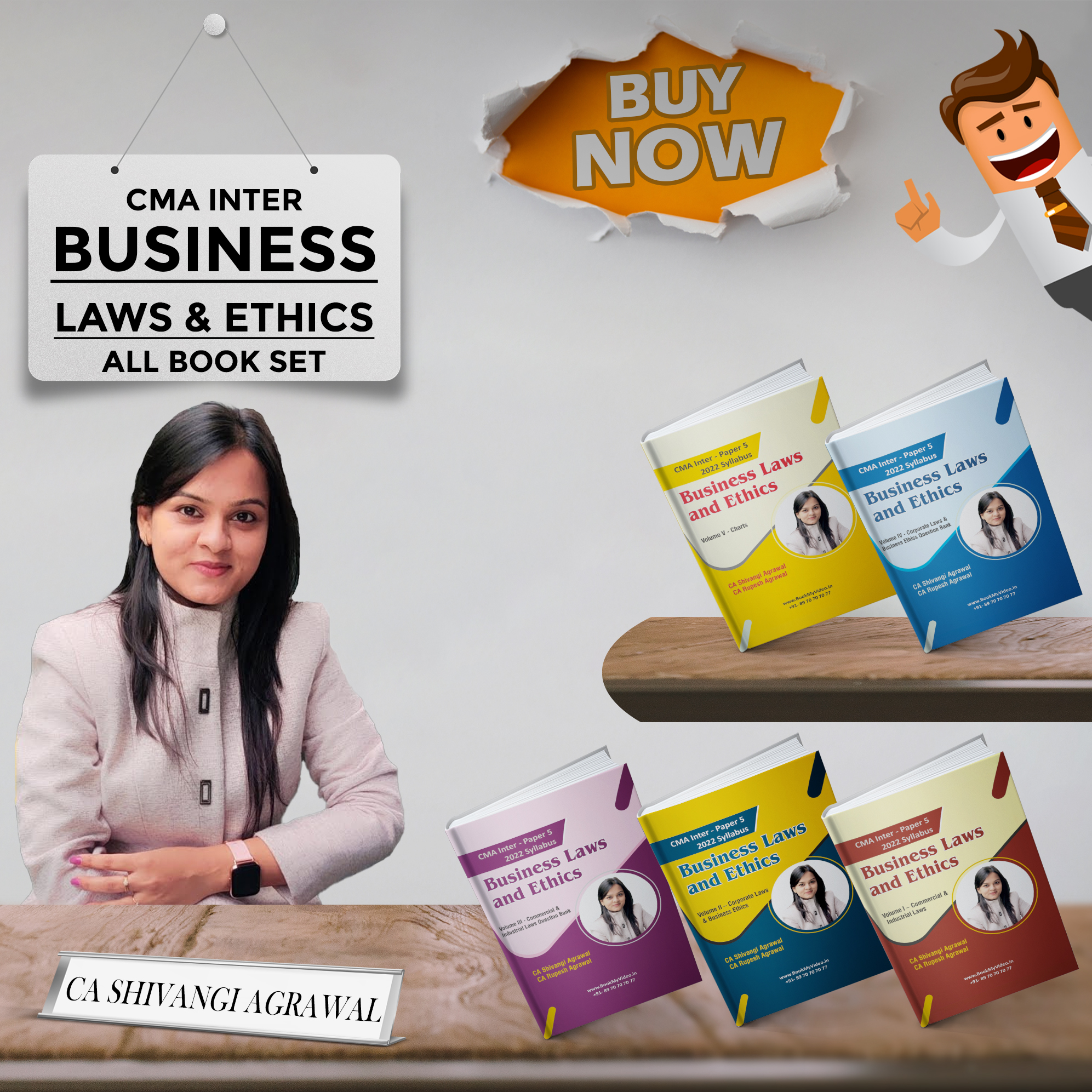 CA Shivangi Agrawal Business Laws & Ethics Book Set For CMA Inter