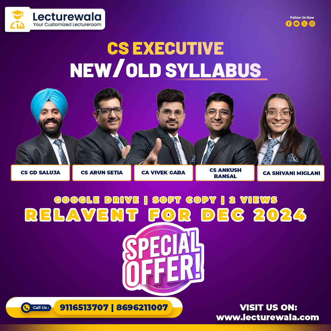 VG Study Hub Offers New/Old Syllabus Regular Classes For CS Executive